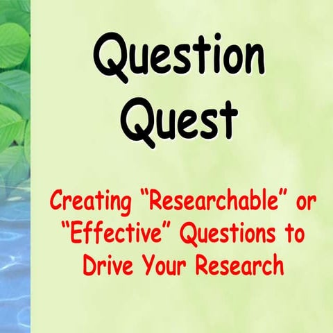 Question quest with game | PPTX