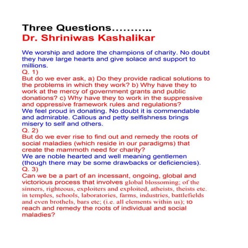 Three Questions | DOC