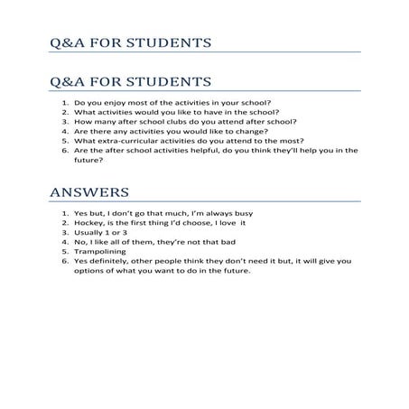 Interview questions pupil | DOCX