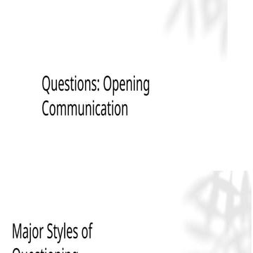 Question skills The types of Questioning | PPTX
