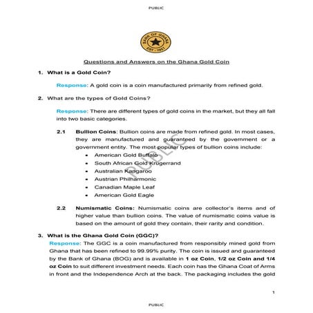 All you need to know about the Ghana Gold Coin | PDF