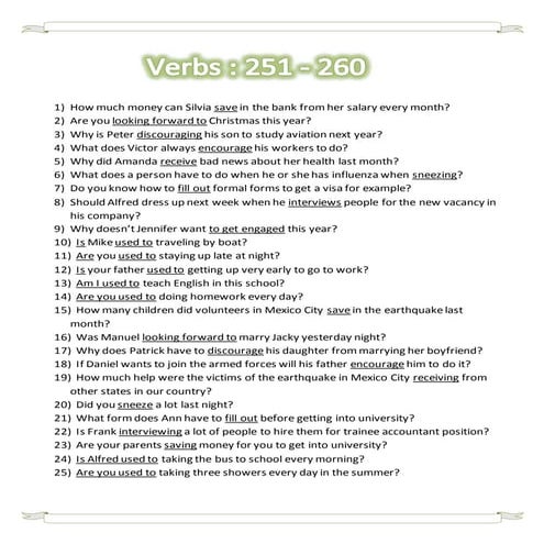 Questions verbs251 | PDF