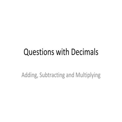 Powerpoint on adding and subtracting decimals notes | PPTX