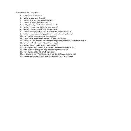 Questions for interview | DOCX
