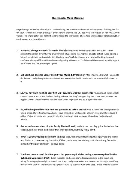 Interview questions | DOCX