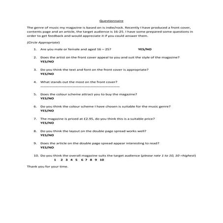 Question 5, feedback questionair | DOCX