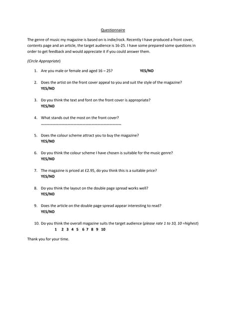 End of year art questionnaire | PDF