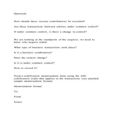 QuestionsHow should these various contributions be recorded | PDF