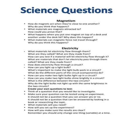 Questions magnetism electricity | PDF