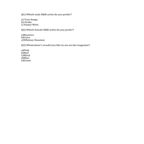 Questionaire | DOCX