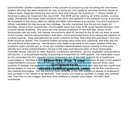 QUESTIONS System implementation is the process of preparing.pdf