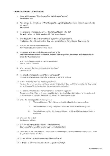 Charge of the Light Brigade | PPT