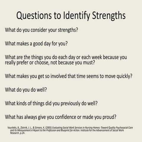 Questions to identify strengths | PPT