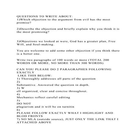 questions-to-write-about1-which-objection-to-the-argument-from-ev-docx