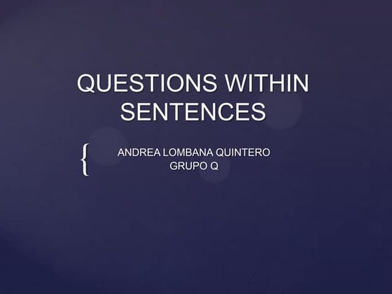 Questions within sentences | PPTX
