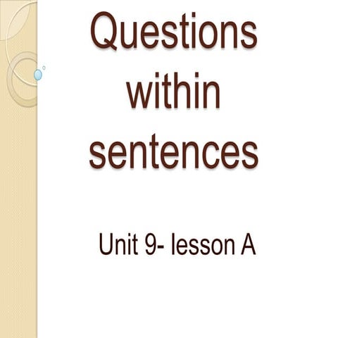 Questions within sentences | PPTX