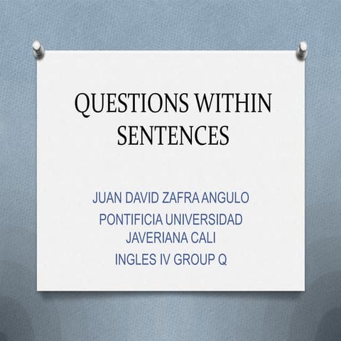 Questions within sentences | PPTX