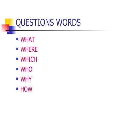 Questions words | PPT