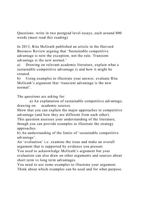 Rita Gunther McGrath on the End of Competitive Advantage | PDF