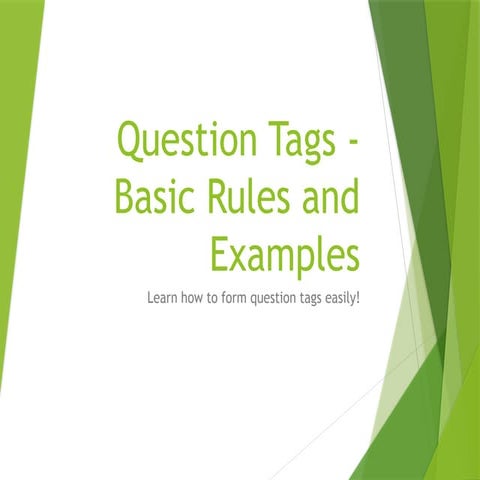 question tag ppt for children of class 7th | PPTX