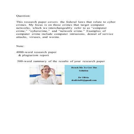 Question This research paper covers the federal laws that rela | DOCX