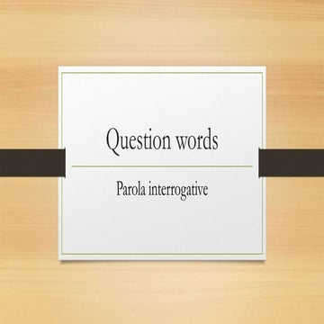 Question words | PPT