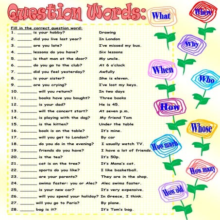 Question words 2 | PDF