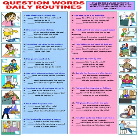 Question words daily routines | DOC