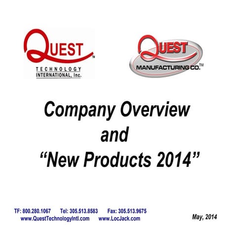 Quest new product presentation 5 12-14 c | PPT
