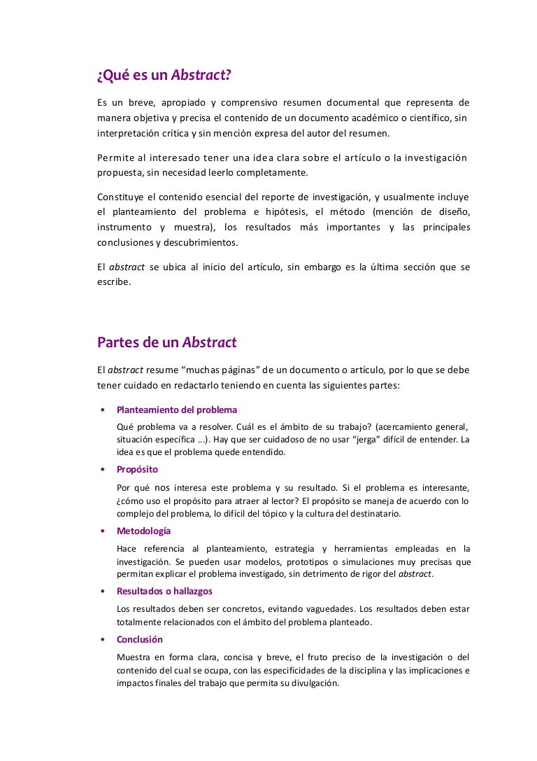 Qué es un abstract?
