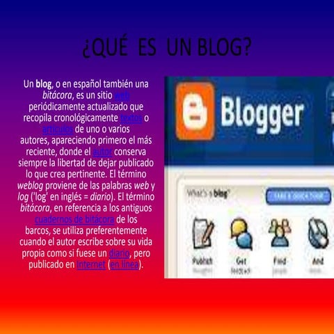 INFORMACION SOBRE EL BLOG | PPT