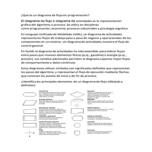 Qué es un diagrama de flujo en programación 2 | DOCX