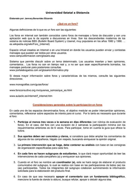 Reglas para foros de discusión | PDF