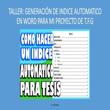 Como generar un índice en word | PPTX