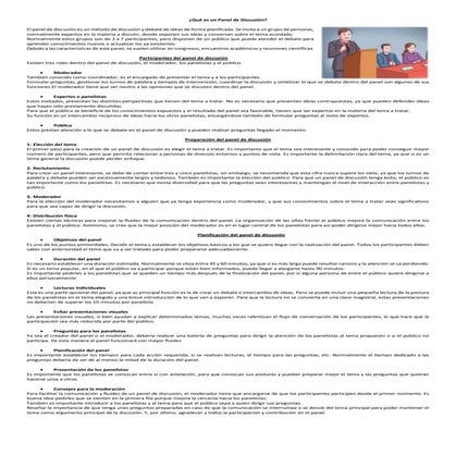 el panel, elementos y caracteristicas y ejemplos | PPTX