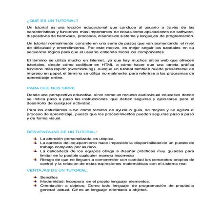 Qué es un tutorial | DOCX