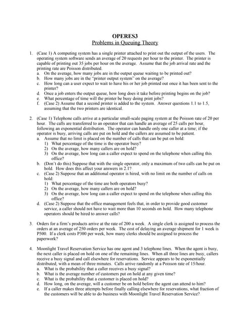 Om problems waiting line management | PDF