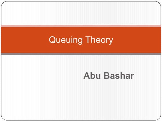 Queuing Theory Waiting Line Theory Ppt