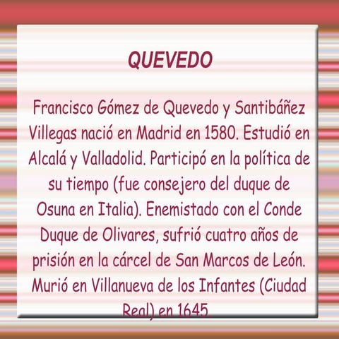 Don Francisco De Quevedo Y Villegas | PPT