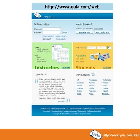 Quia Assessments Overview | PPT