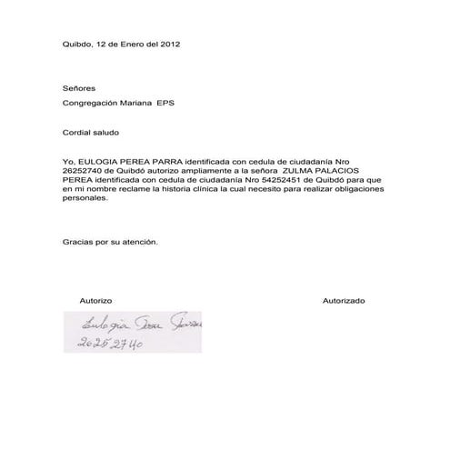 Quibdo... carta eulogia | DOCX