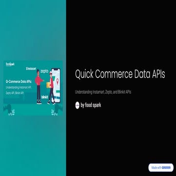 Quick Commerce Data APIs: Understanding Instamart API, Zepto API, Blinkit API | PDF