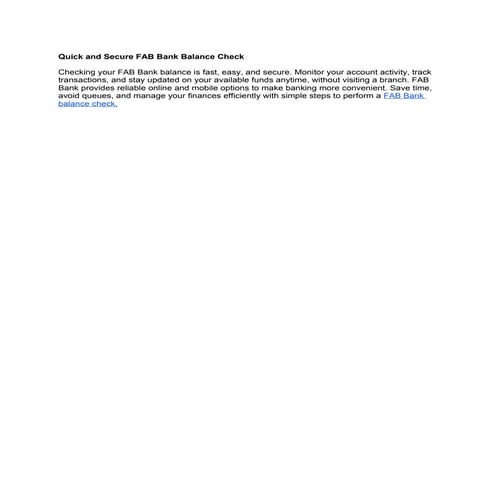 Quick and Secure FAB Bank Balance Check.docx