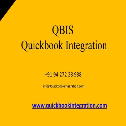 Quick Book integration - QBIS | PDF