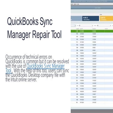 QuickBooks Sync Manager Repair Tool- What You Need to Know | PDF