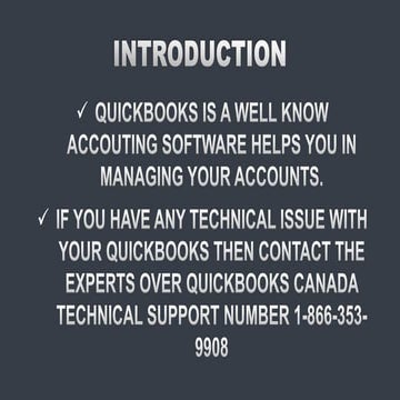 Quickbooks canada technical support | PPT