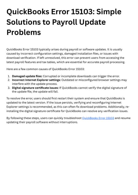 QuickBooks Error 15214: Understanding and Fixing the Issue | PDF