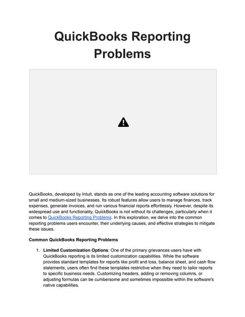 QuickBooks Reporting Problems........pdf