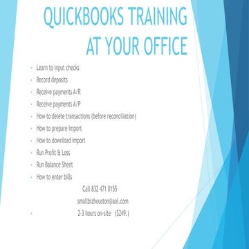 Quickbooks training at your office | PPT