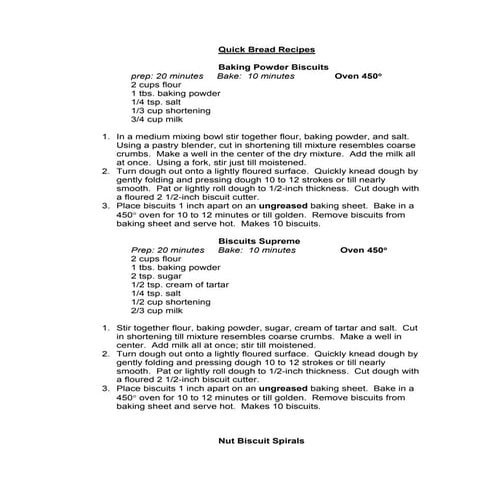 Quick bread recipes | PDF